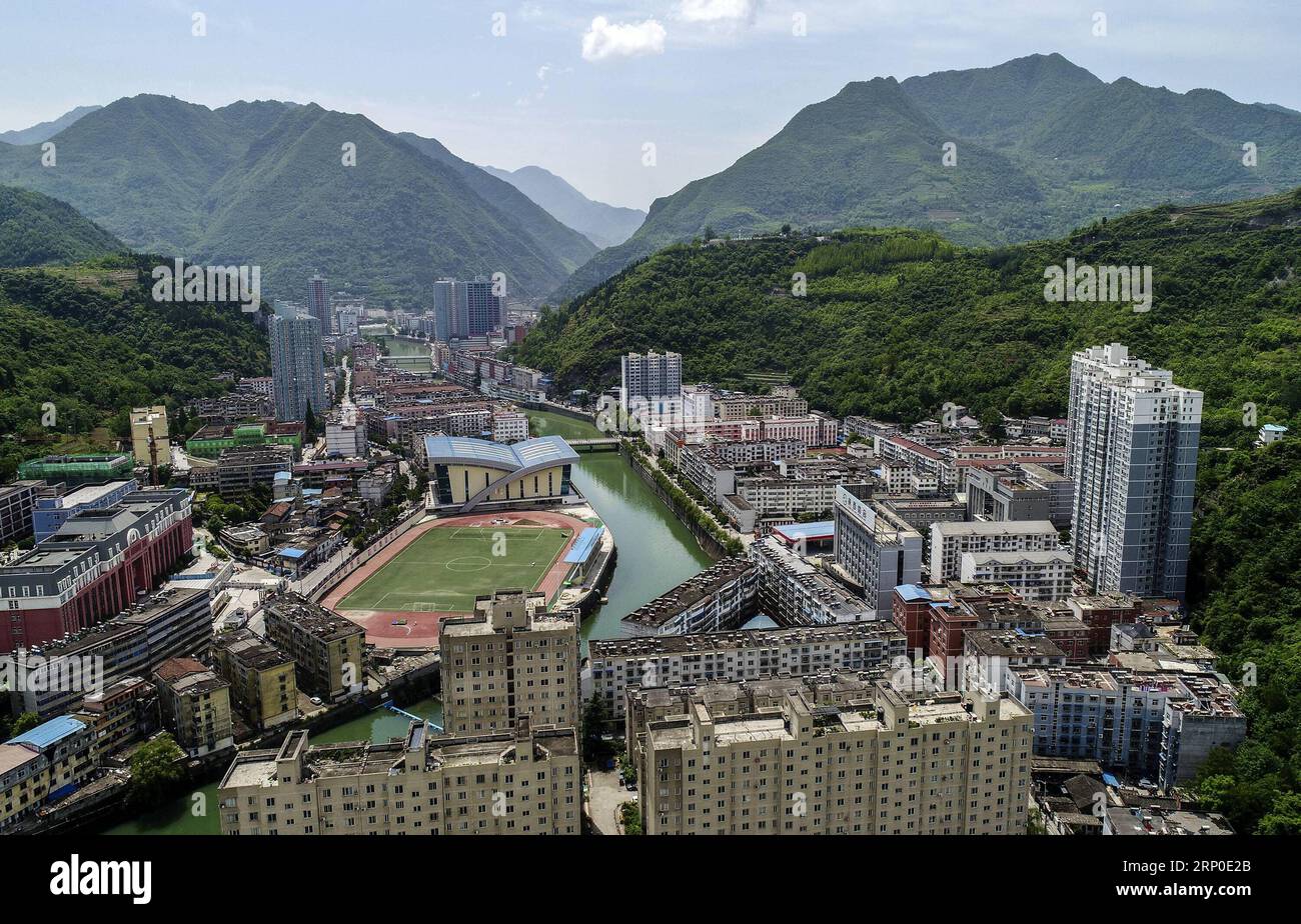 (180509) -- HANZHONG, May 9, 2018 -- Aerial photo taken on April 27 ...