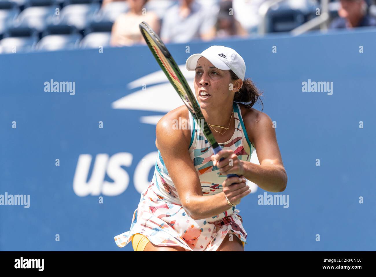 Madison Keys of USA returns ball during 3rd round against Liudmila ...