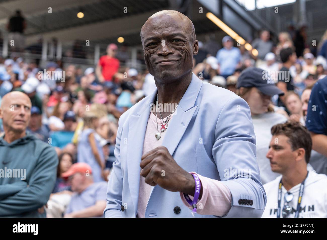 Seal attends 3rd round match between Stan Wawrinka of Switzerland and ...