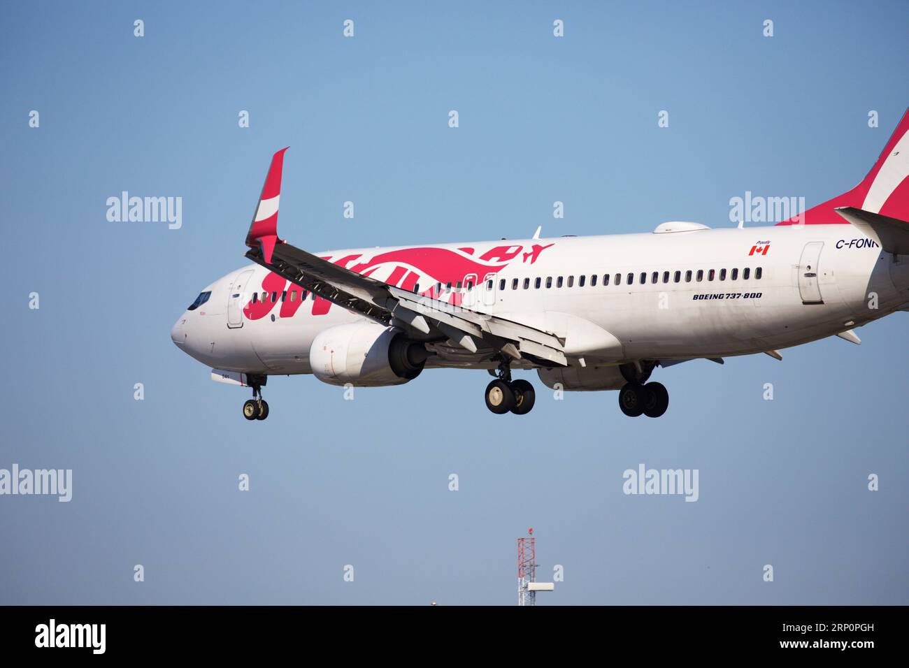 Swoop Airlines, Boing 737 Max, Landing at Pearson Airport, Toronto ...