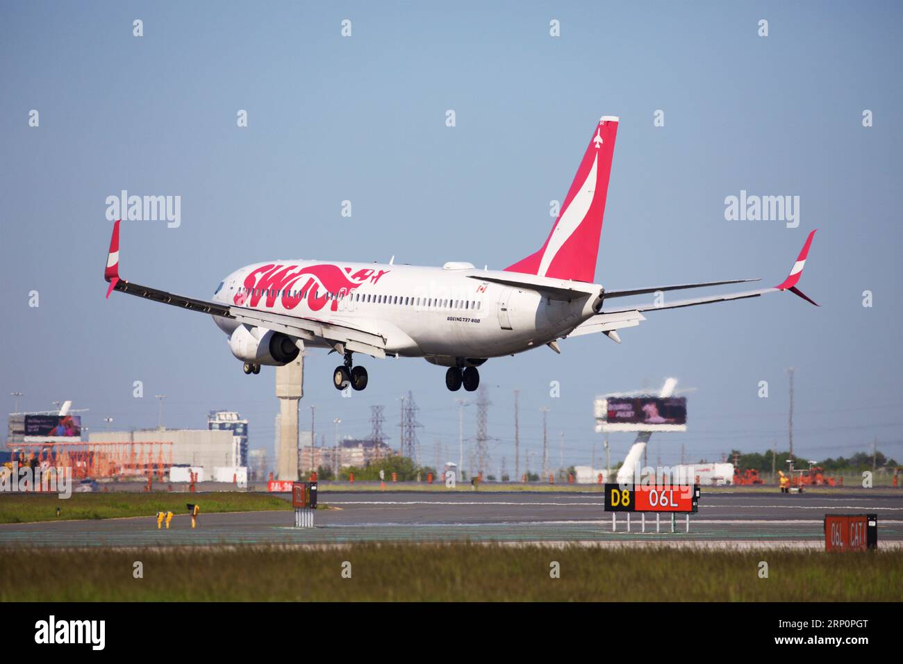 Swoop Airlines, Boing 737 Max, Landing at Pearson Airport, Toronto ...