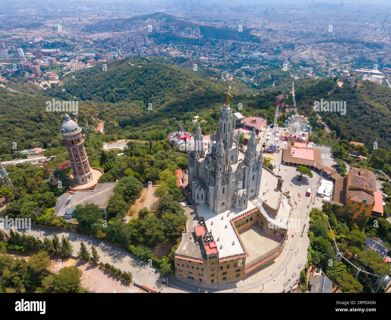 A panoramic bird's eye view of the Temple of the Sacred Heart of Jesus ...
