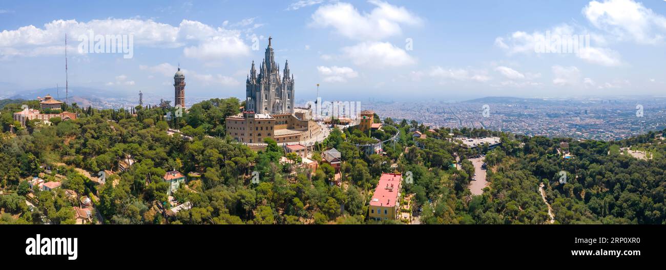 A panoramic bird's eye view of the Temple of the Sacred Heart of Jesus ...