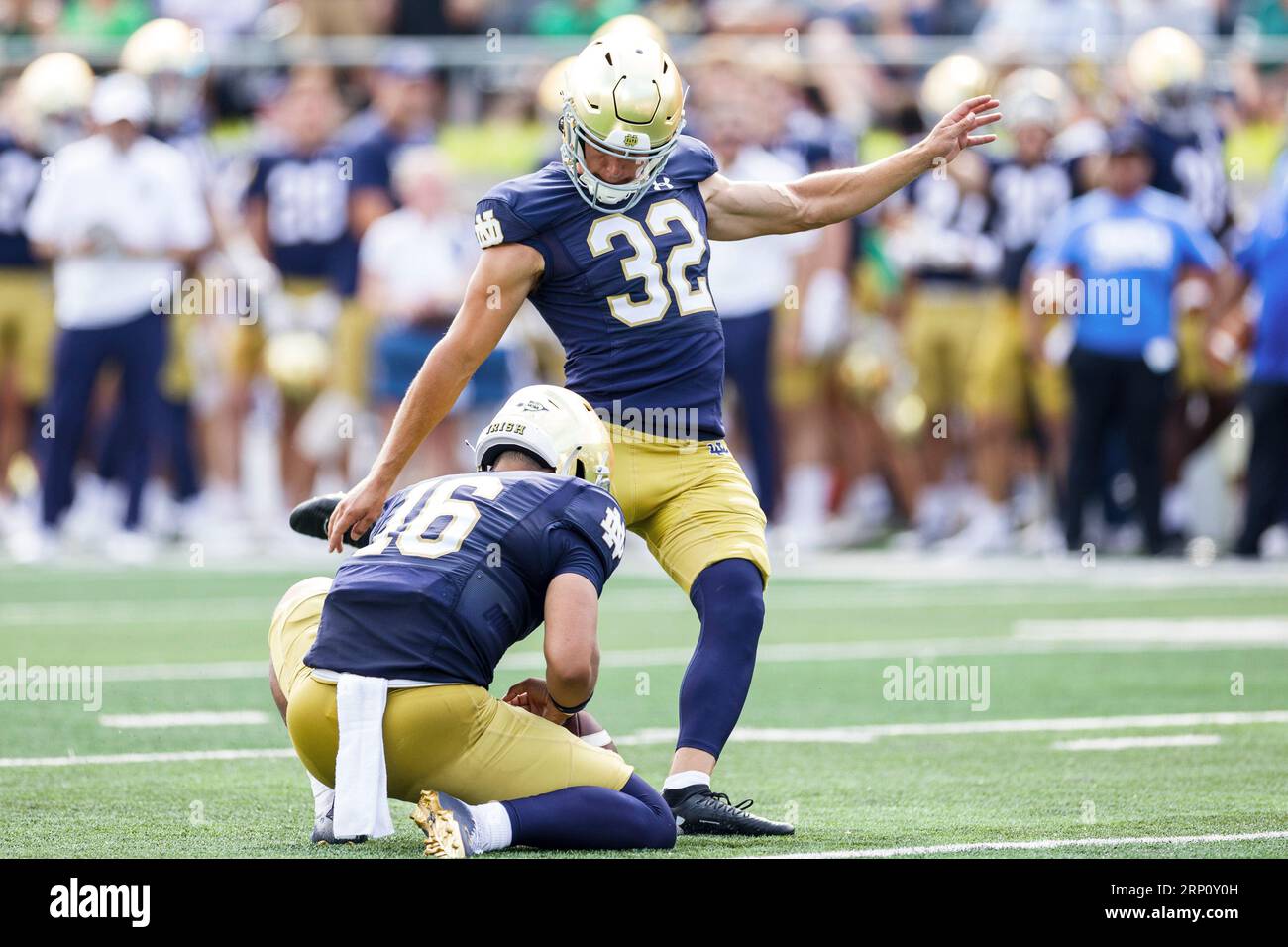 South Bend, Indiana, USA. 02nd Sep, 2023. Notre Dame kicker Spencer ...