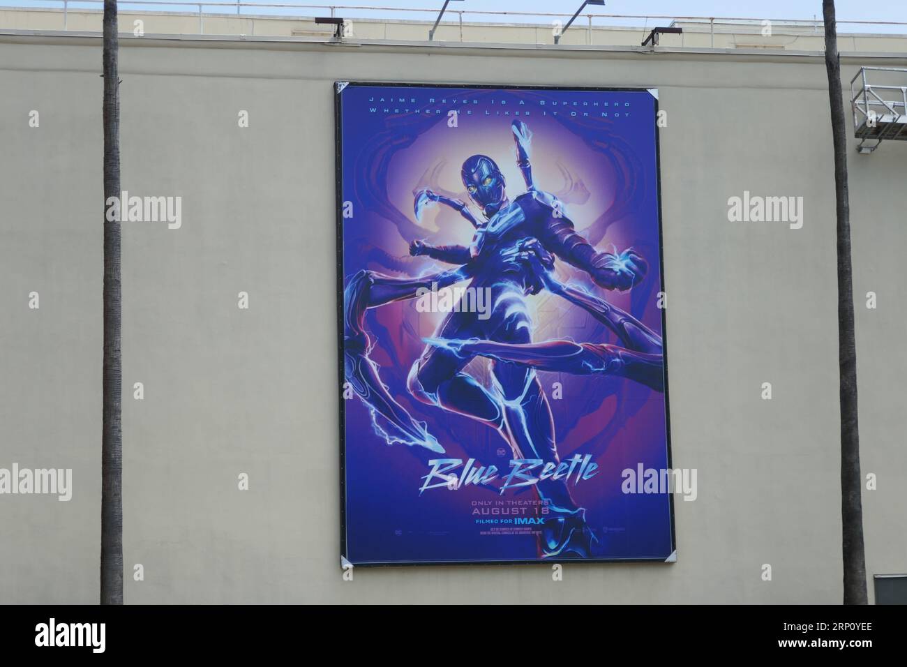 Burbank, California, USA 1st September 2023 Blue Beetle Billboard at ...