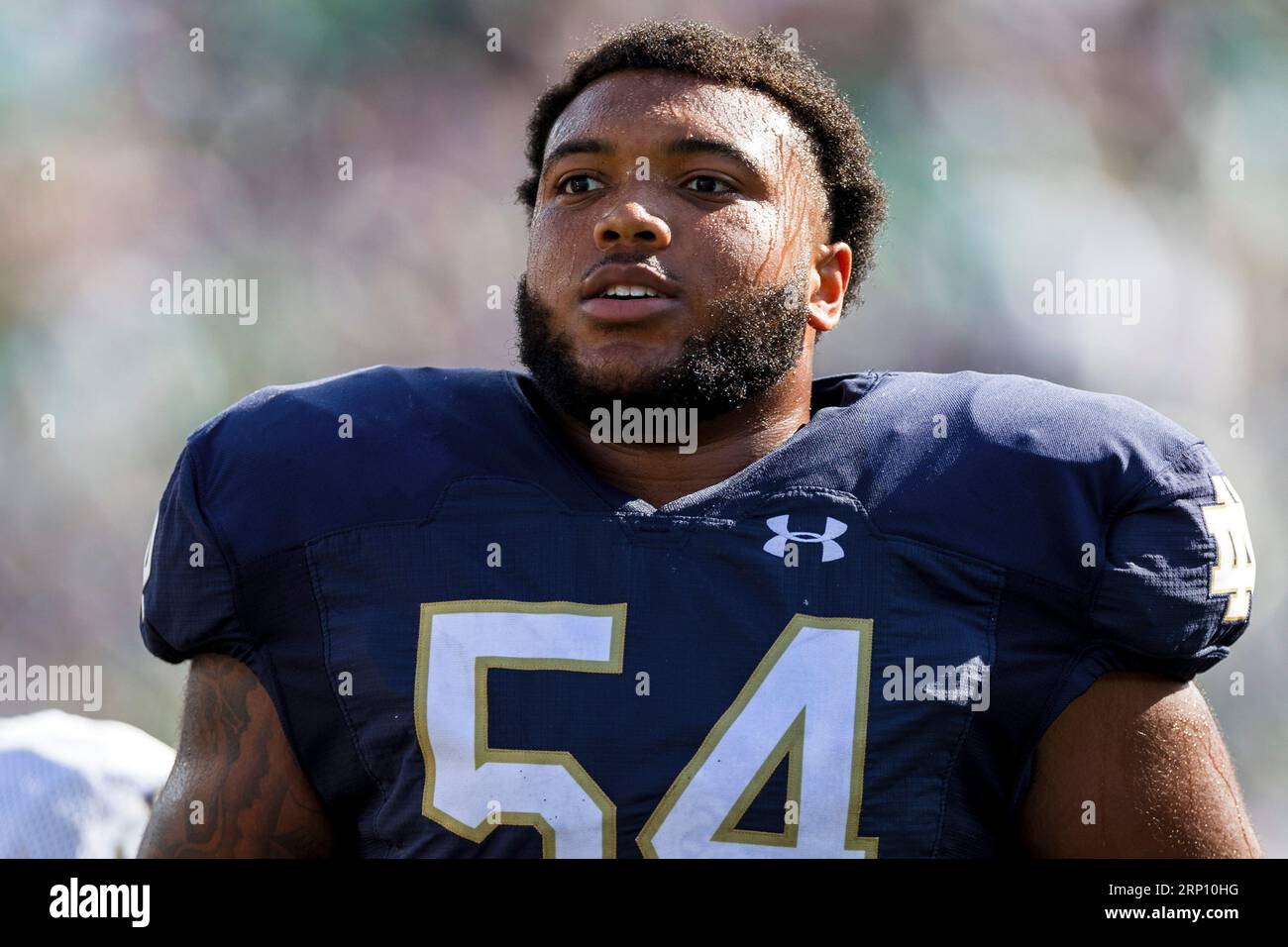South Bend, Indiana, USA. 02nd Sep, 2023. Notre Dame offensive lineman ...