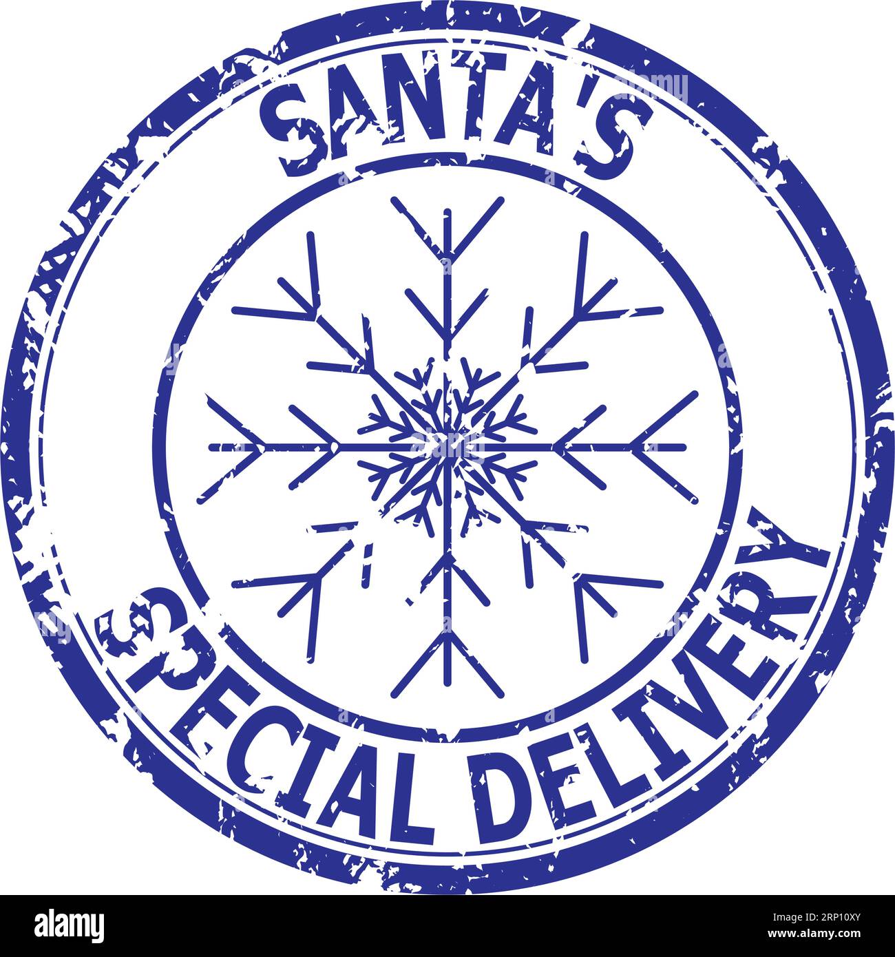 Santa special delivery rubber stamp to send gifts. Vector of postmark ...