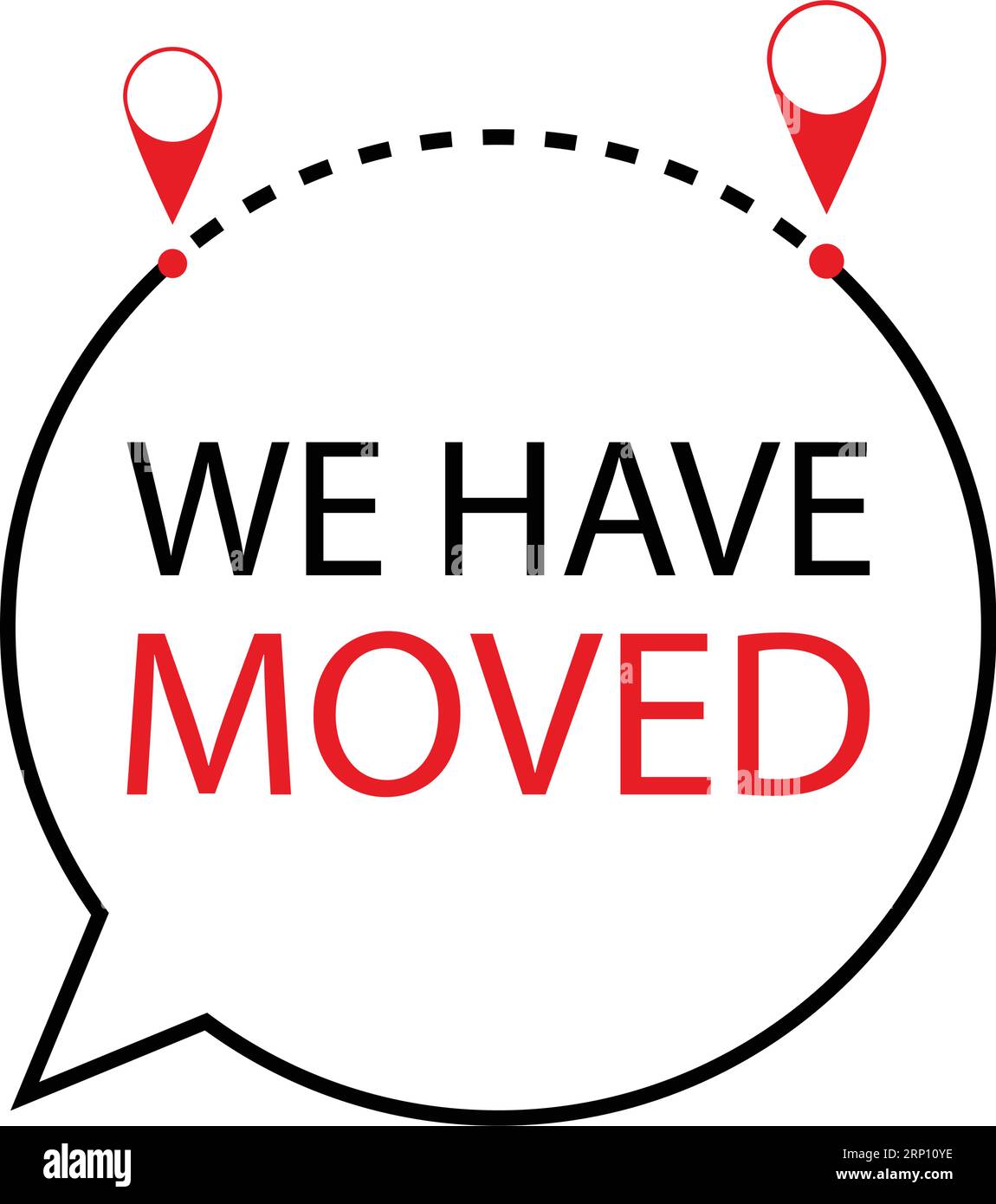 We have moved label badge for relocation office. Vector of badge ...