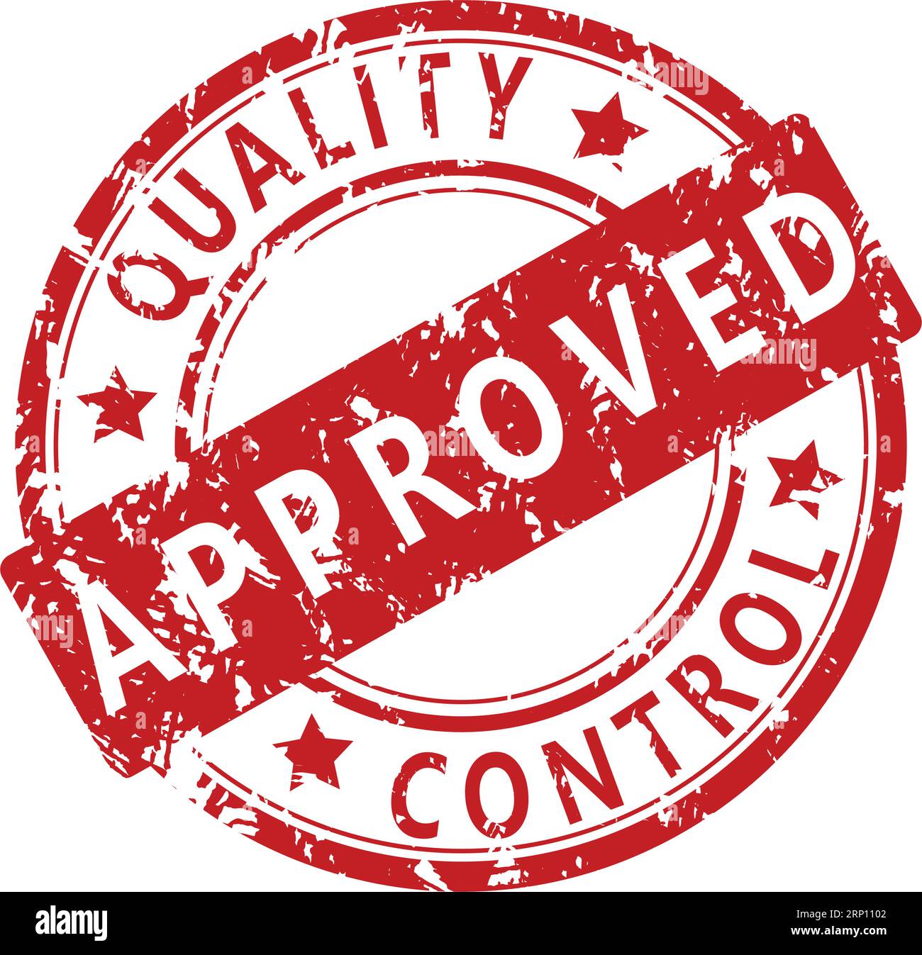 Approved quality and control rubber stamp. Vector of label business ...