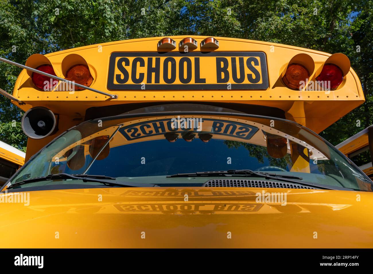 School bus windshield hi-res stock photography and images - Alamy