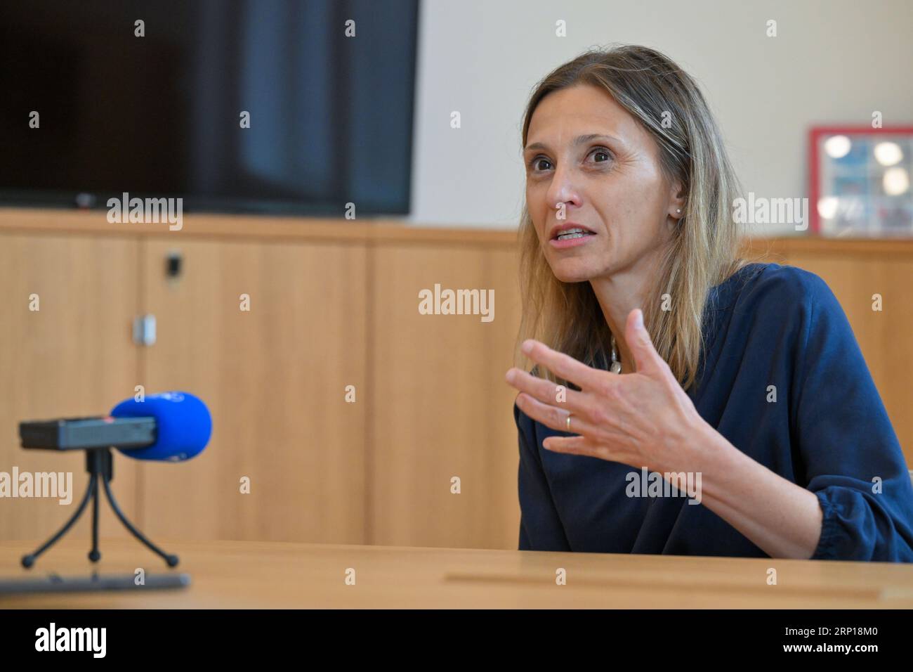 Brno, Czech Republic. 30th Aug, 2023. Czech constitutional judge Veronika Krestanova speaks ...