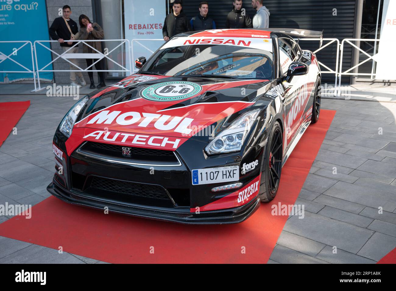 A tuned Nissan Skyline GTR R35 with Motul and 6to6 stickers Stock Photo ...