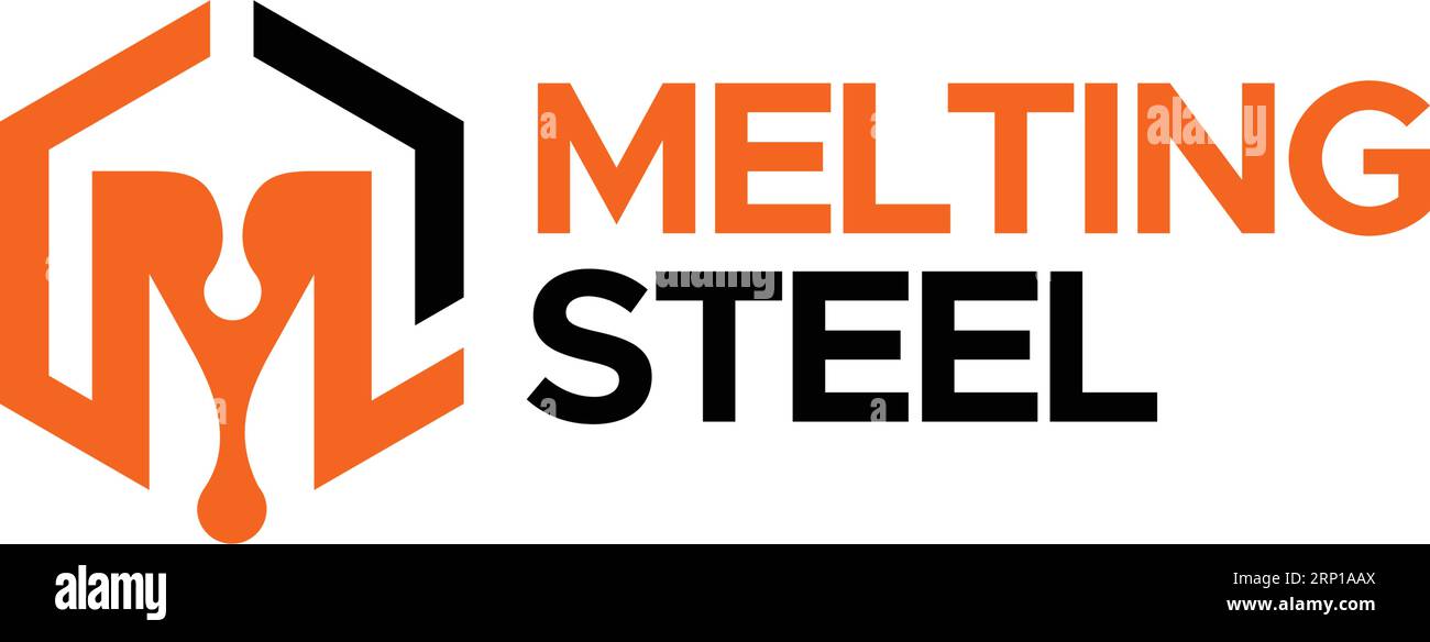Minimalist Letter Mark MELTING STEEL logo design Stock Vector Image ...
