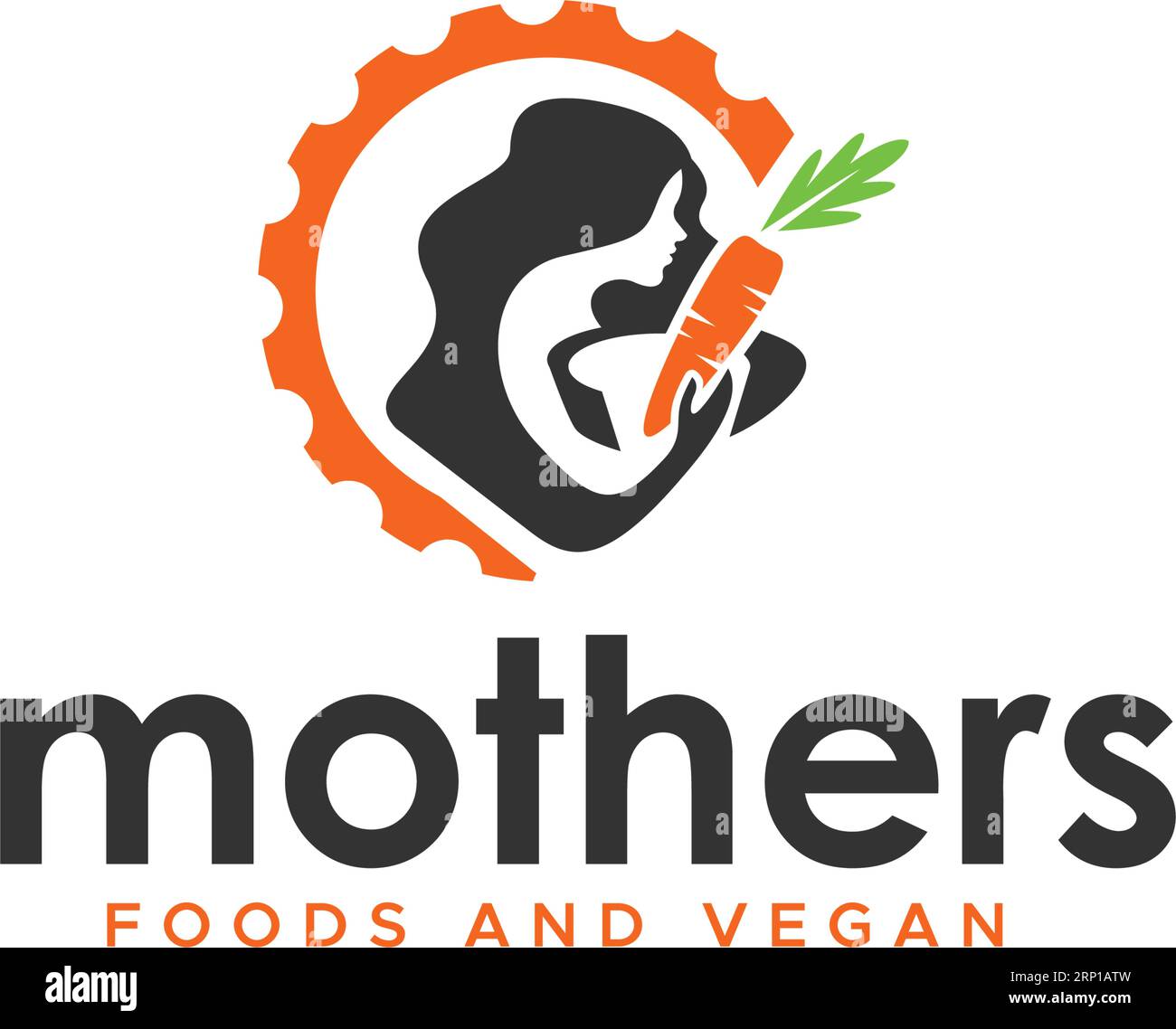 Modern Mothers Foods And Vegan Carrot logo design Stock Vector Image ...