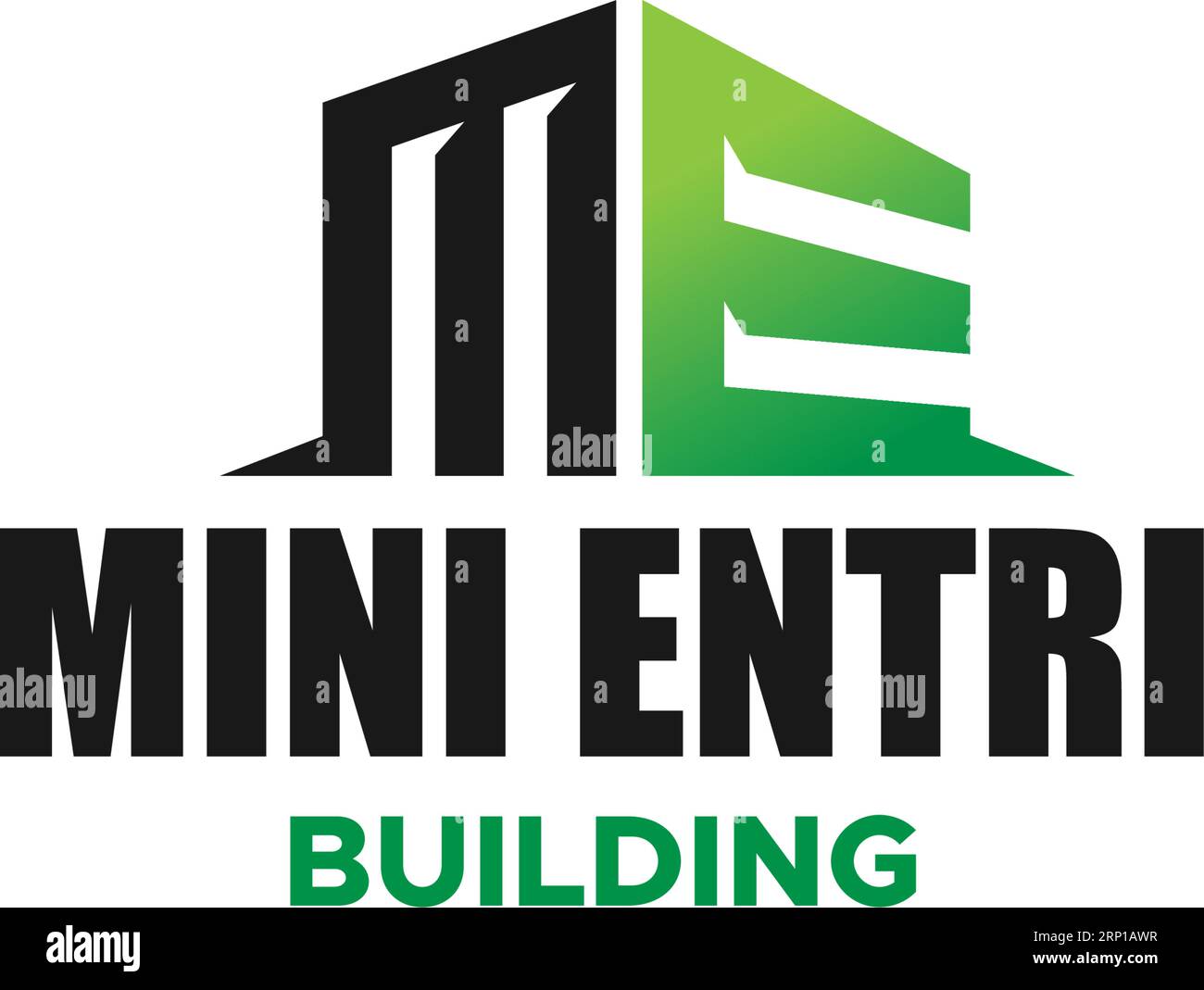 Flat Letter Mark MINI ENTRI BUILDING logo design Stock Vector Image ...