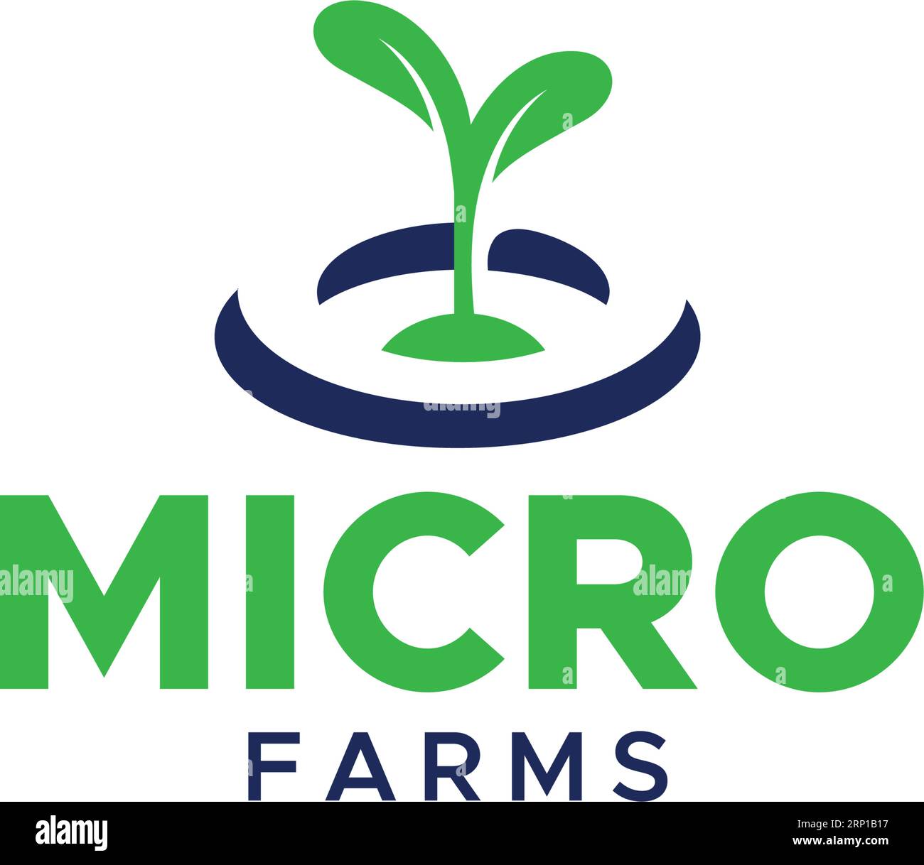 Flat Simple MICRO FARMS Plants Leaf logo design Stock Vector Image ...