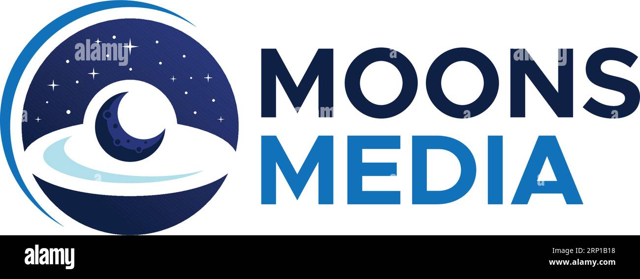 Modern Colorful MOONS MEDIA Space logo design Stock Vector Image & Art ...