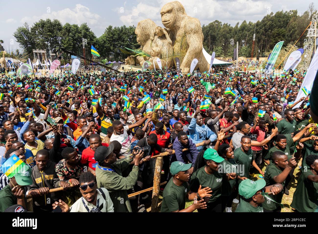 Musanze, Rwanda. 1st Sep, 2023. People gather at the 19th gorilla ...