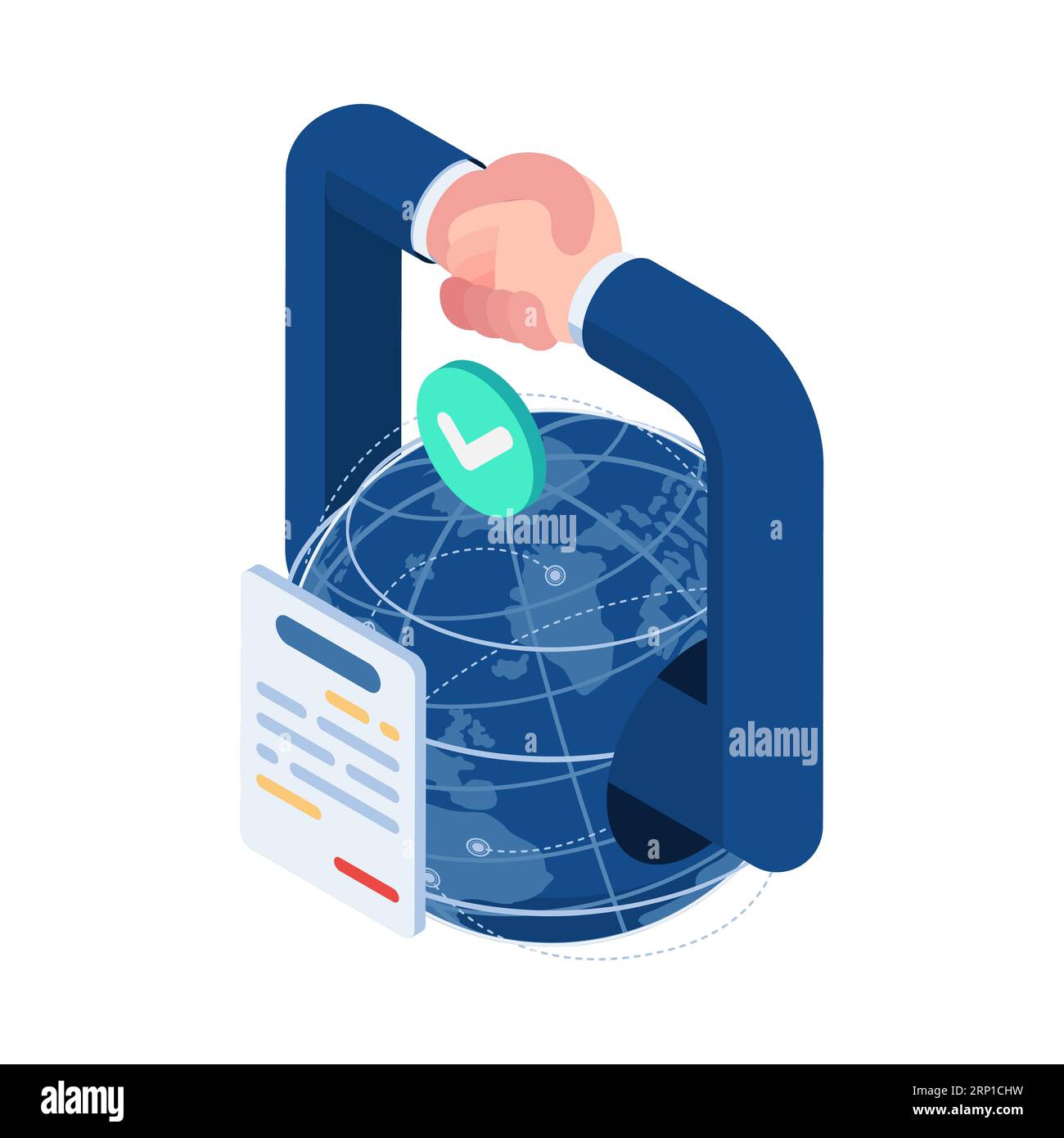 Hand shake and world hi-res stock photography and images - Alamy