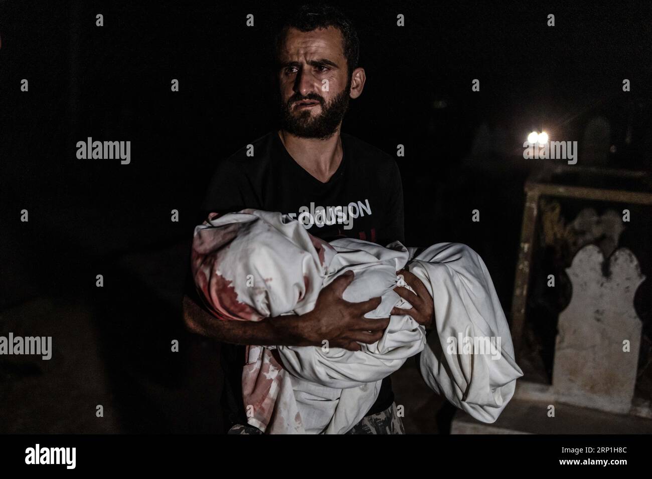 Sarmin, Syria. 02nd Sep, 2023. Relatives of Baby Yaman Baydoun, six ...