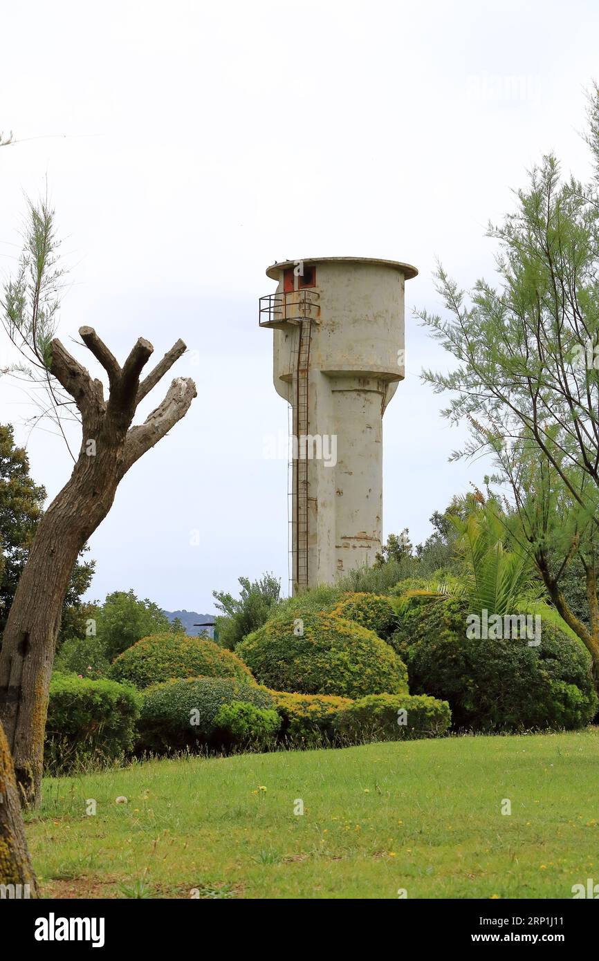 old water tower made of cement and metal, Pozzo piezometrico San ...