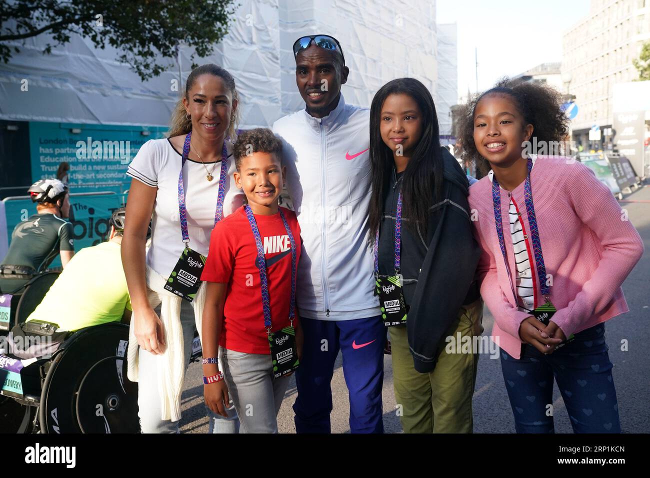 Sir Mo Farah and family at the start of The Big Half in London. Picture ...
