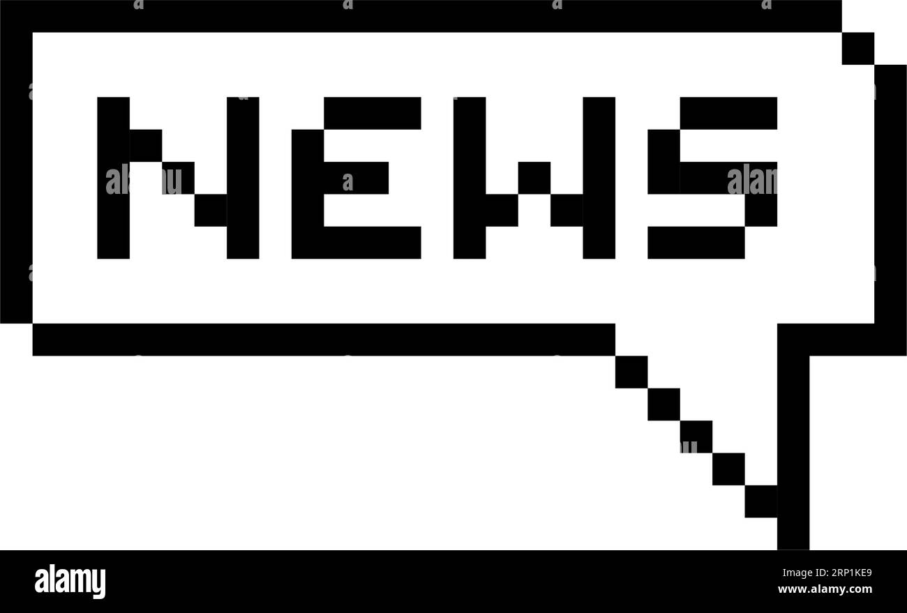 News pixelated speech bubble. Retro computer interface imitation. Pixel ...