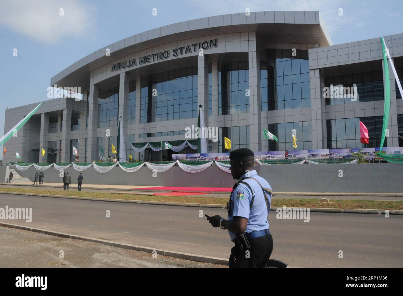 (180713) -- ABUJA, July 13, 2018 -- A local policeman walks past the ...