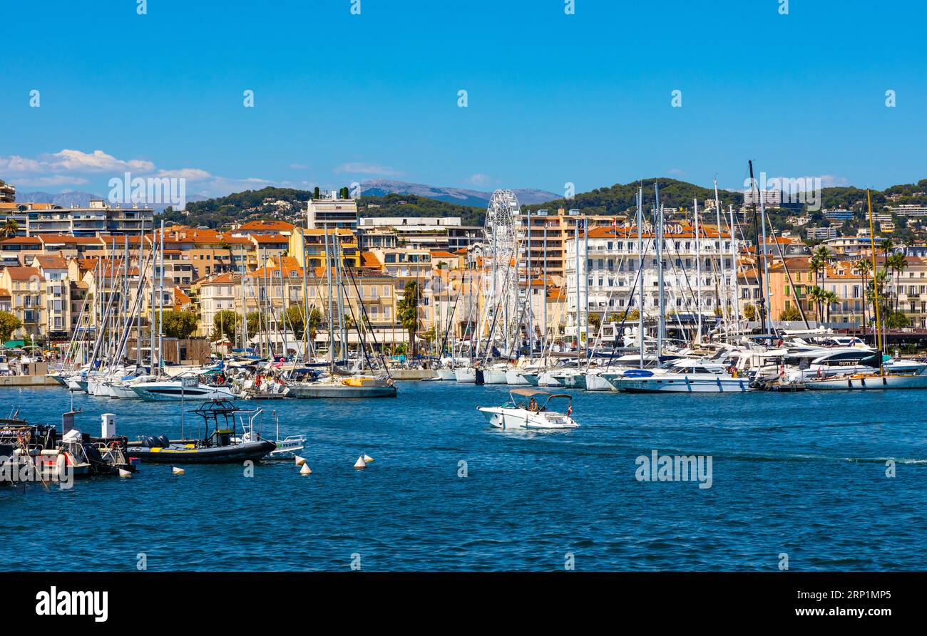 Cannes, France - July 31, 2022: Cannes city center seafront panorama ...