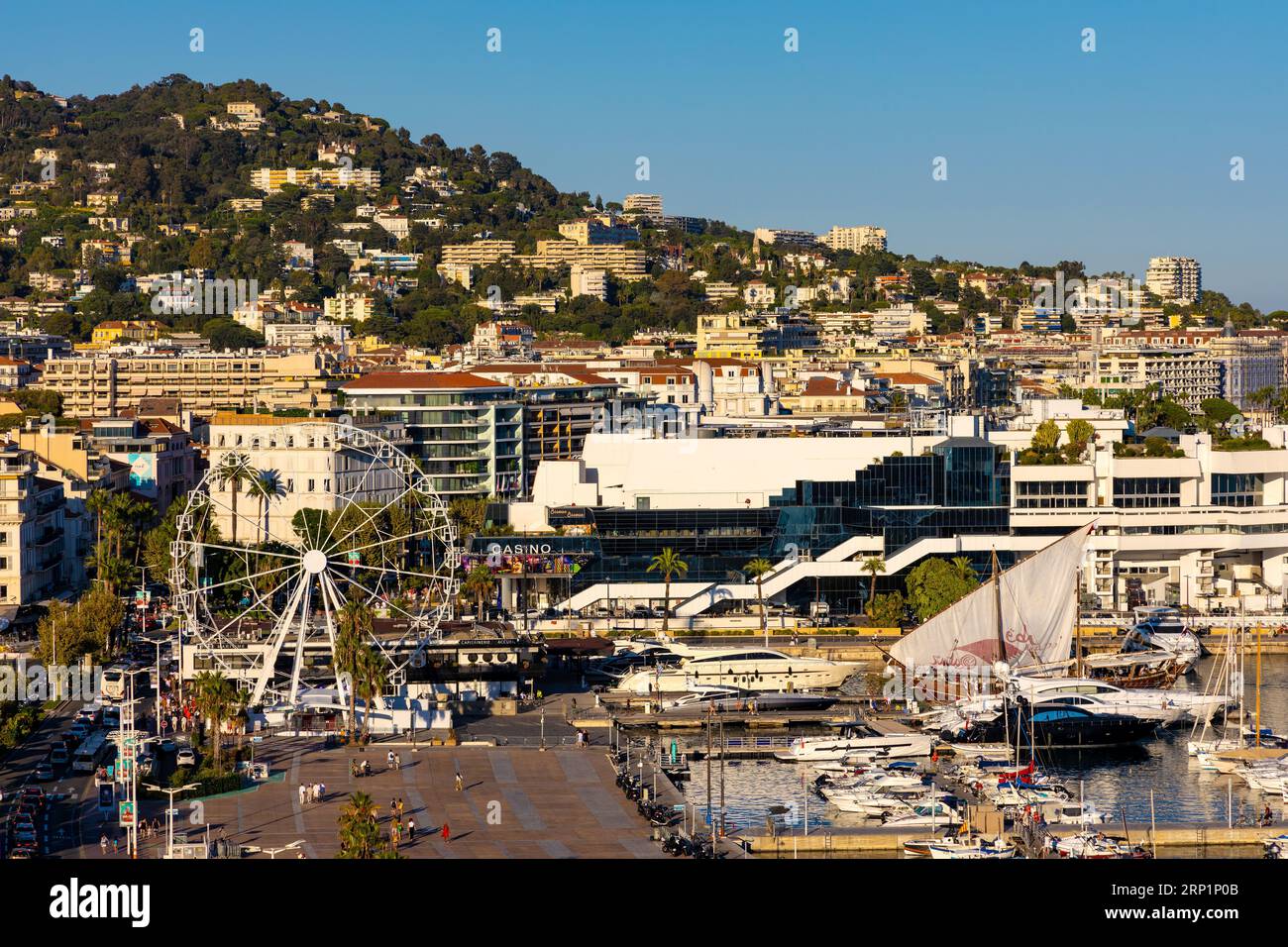 Cannes, France - July 31, 2022: Cannes city center panorama with ...