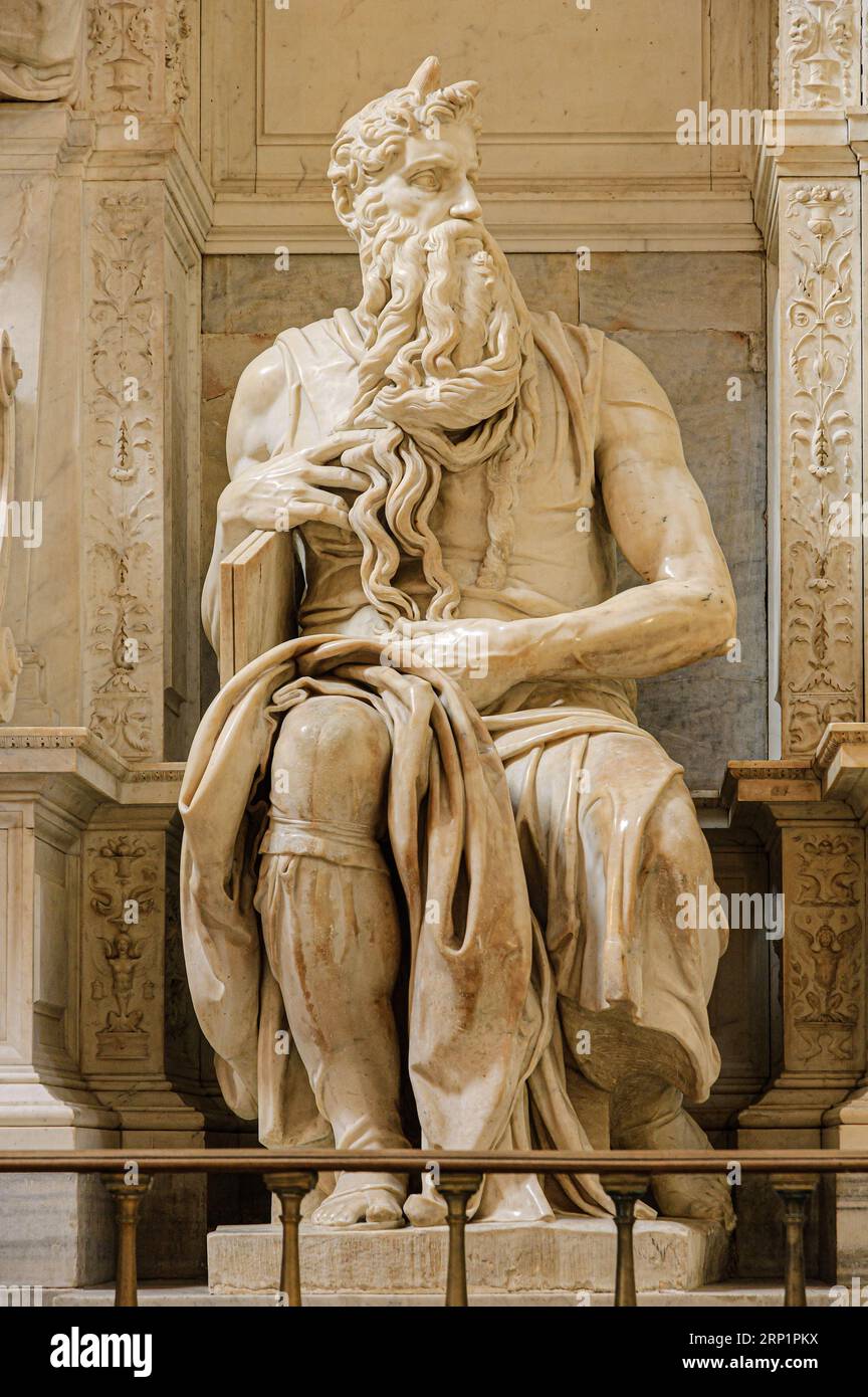 Rome, Italy, August 15, 2008: Moses by Michelangelo Stock Photo - Alamy