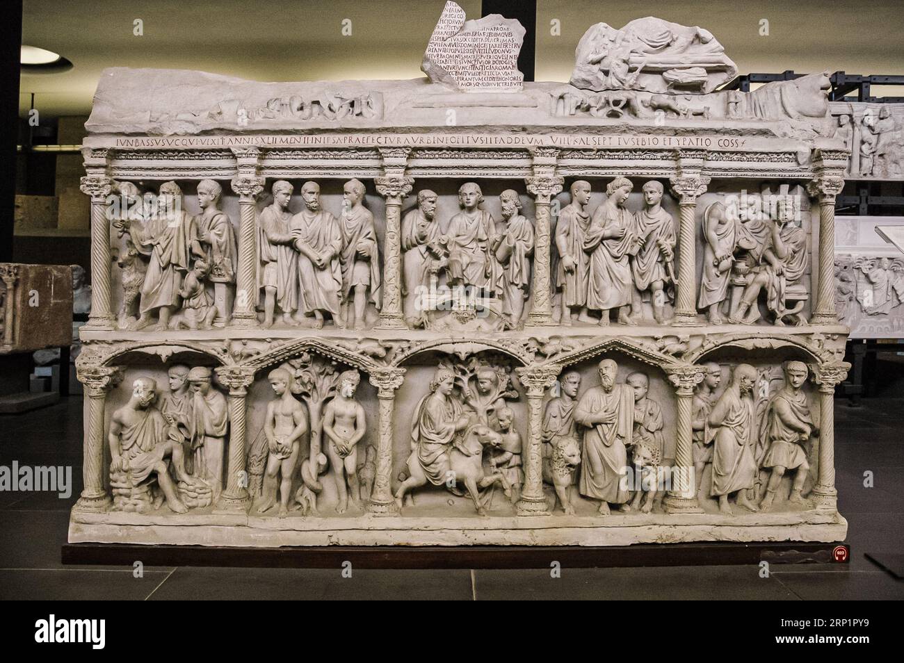 Vatican City, August 21, 2008: Paleochristian Sarcophagus of Junius ...