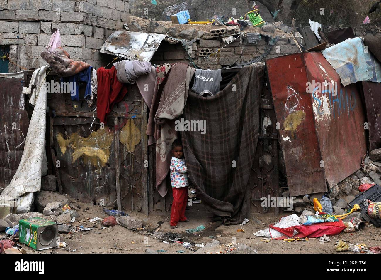 (180722) -- SANAA, July 22, 2018 -- A displaced child stands at the ...