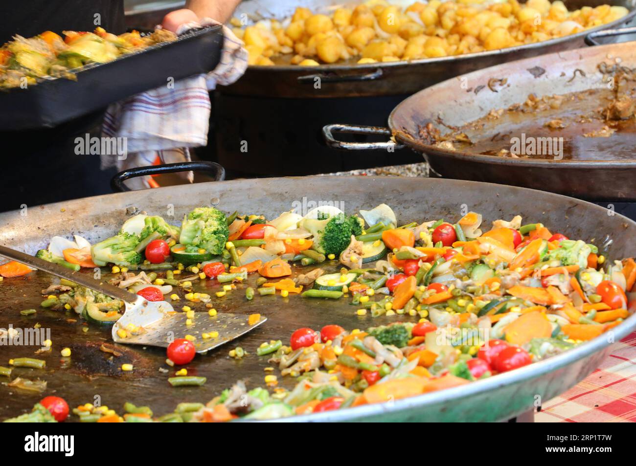 typical dish of Central European cuisine with vegetables, broccoli ...