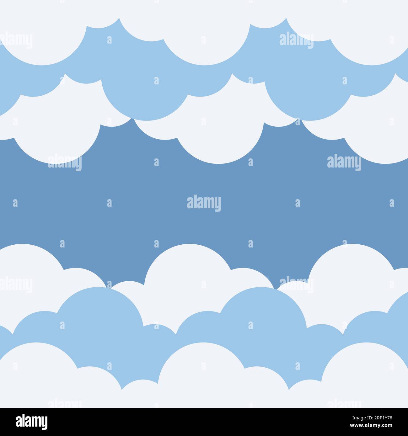 Clouds frame flat, Blue semicircular clouds template childrens ...