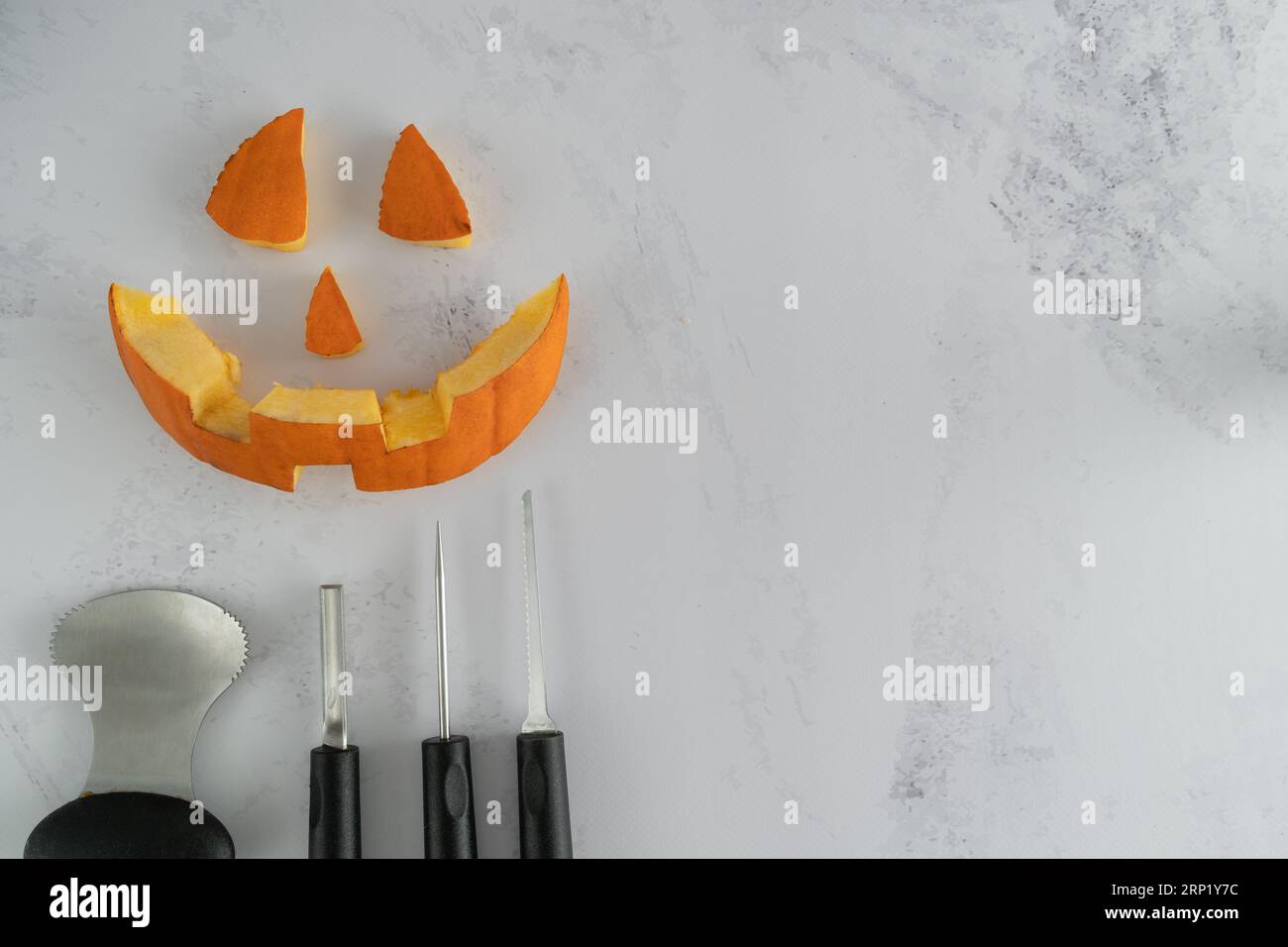 Halloween pumpkin pieces face cut out. Spooky carved eyes, nose, mouth ...