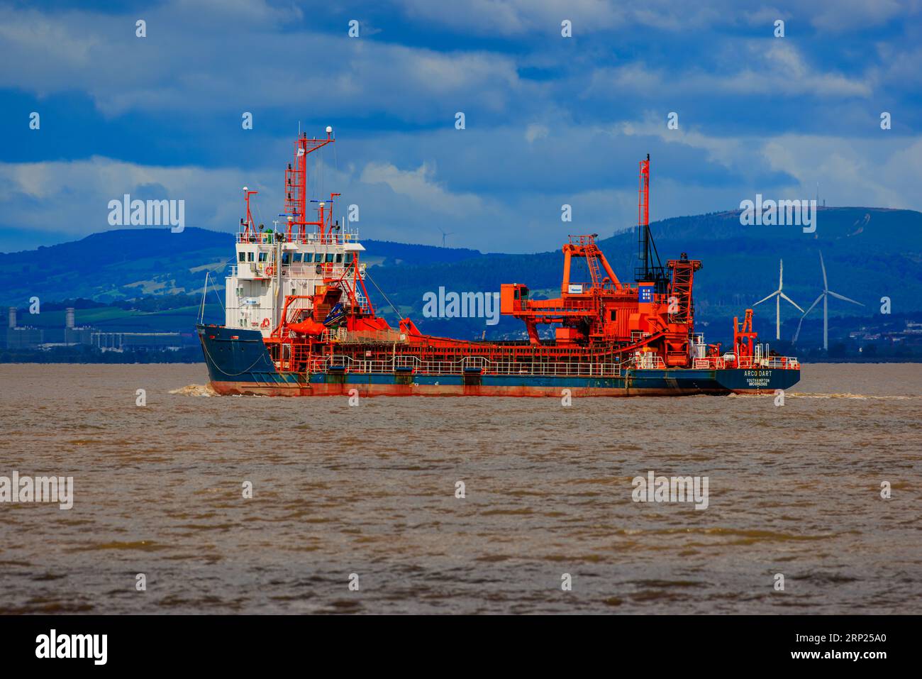 Sand dredger Arco Dart heading out to sea Stock Photo - Alamy