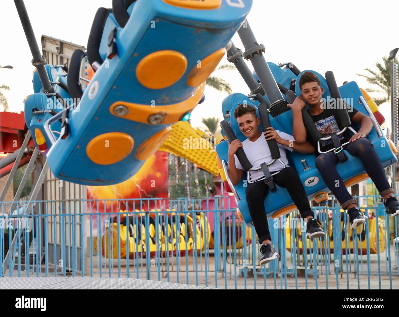 (180821) -- BAGHDAD, Aug. 21, 2018 -- Iraqis celebrate the first day of ...