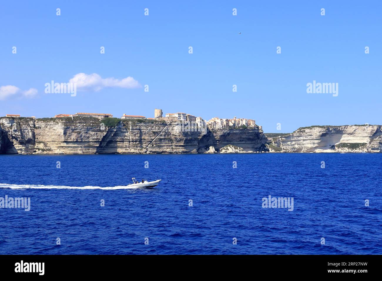 the Astonishing view on Bonifacio town from the sea. Popular tourist ...