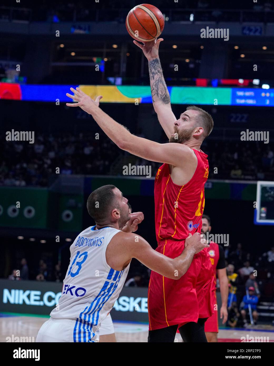 Montenegro forward Nemanja Radovic (11) shoots over Greece guard ...