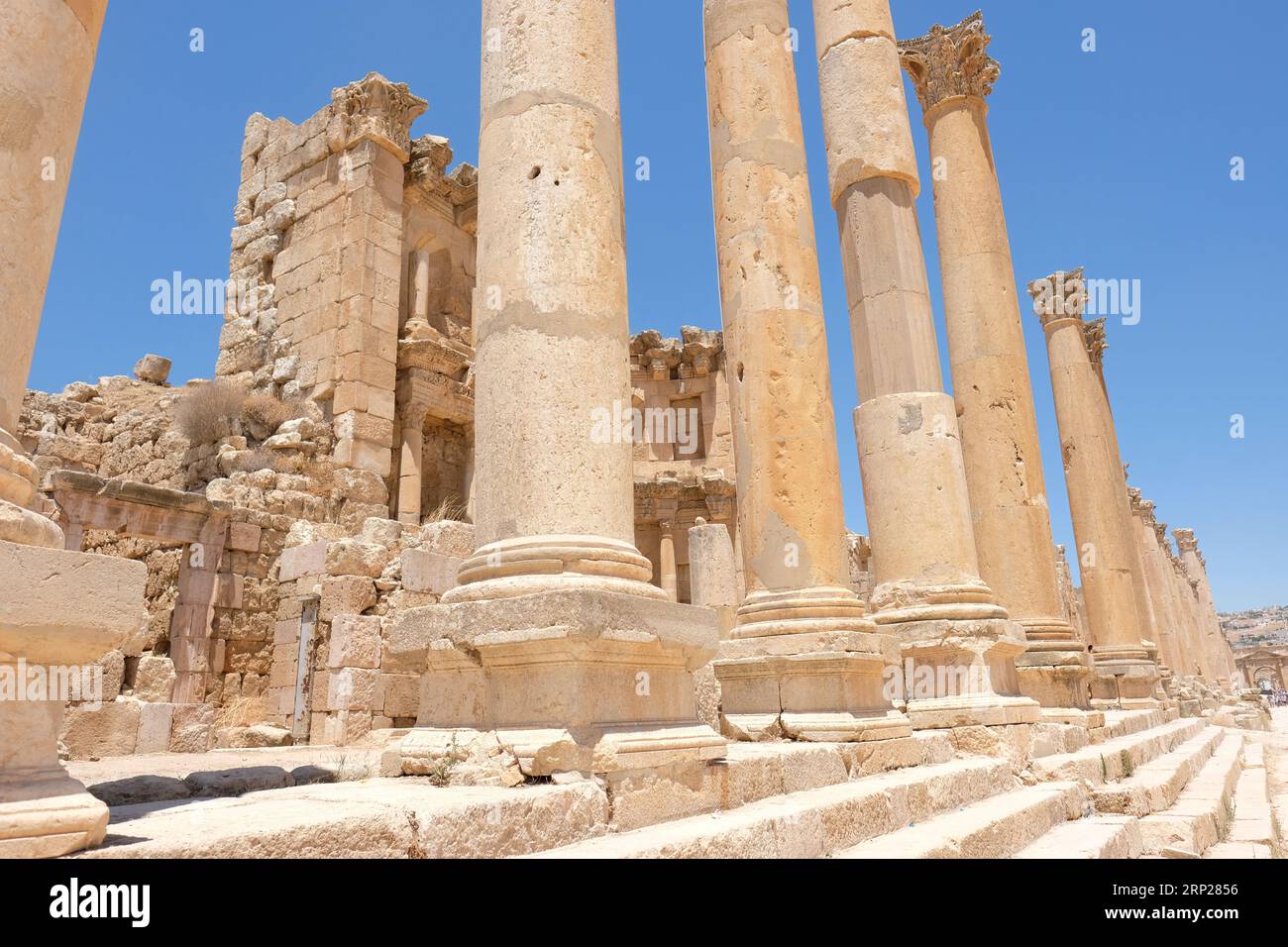Jerash Jordan ancient Roman ruins at the Roman city of Gerasa Stock ...