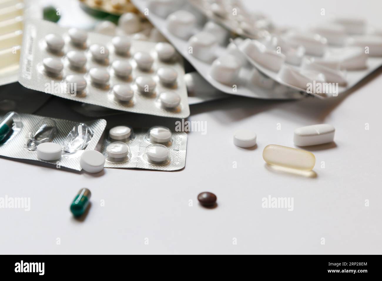 Symbolic image drug abuse, addiction, burnout, pharmacy, close-up of ...