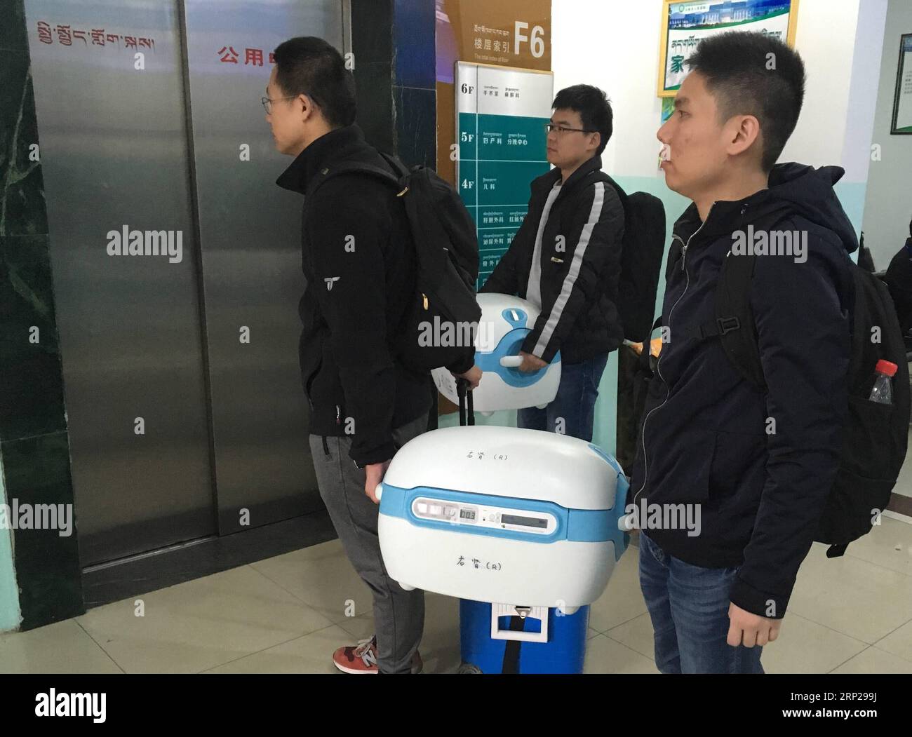 (180825) -- LHASA, Aug. 25, 2018 -- Staff carrying organs obtained from ...