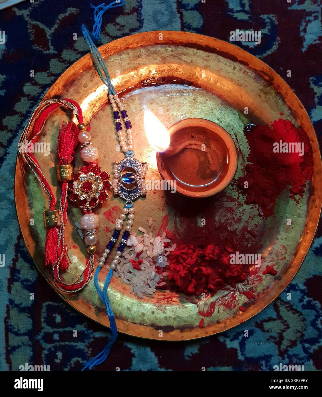 (180826) -- KATHMANDU, Aug. 26, 2018 -- Rakhis or sacred threads are ...