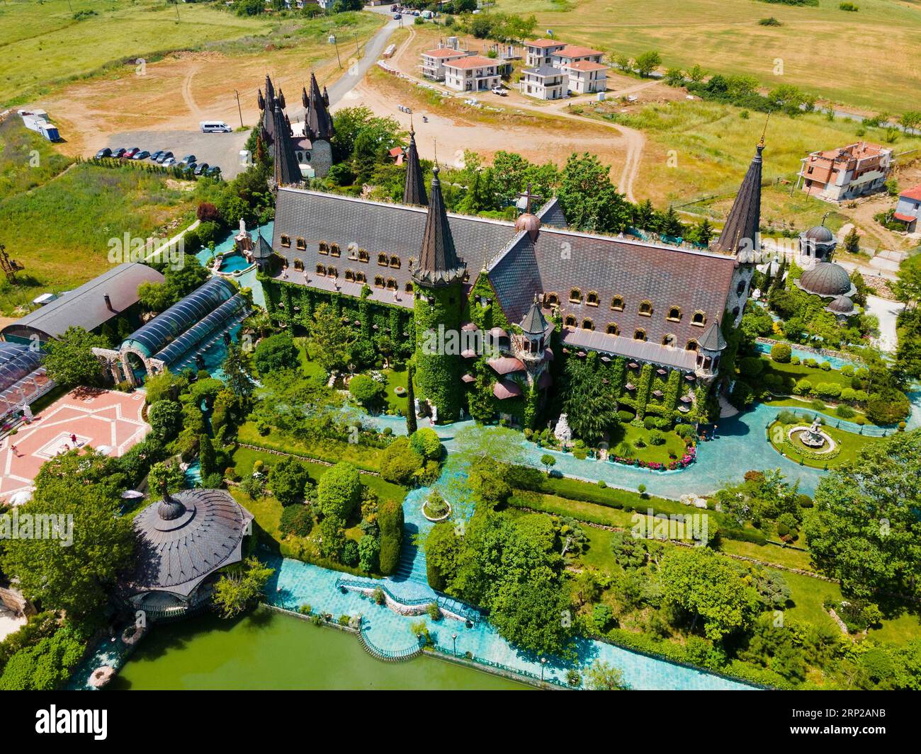 Aerial view, Castle, Rawadinovo, Ravadinovo, Sosopol, Burgas, Bulgaria ...