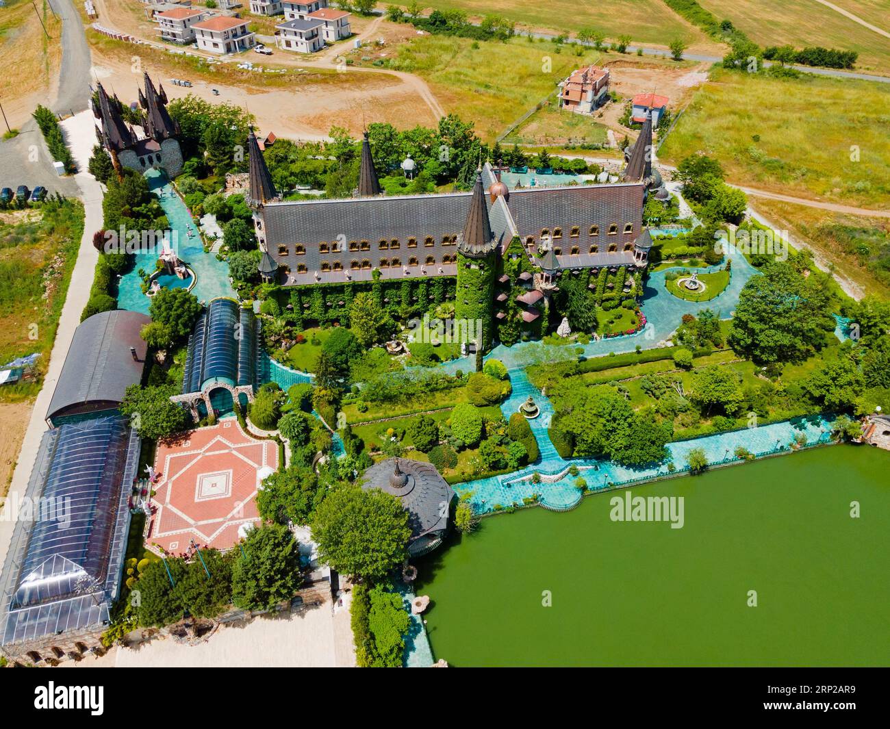 Aerial view, Castle, Rawadinovo, Ravadinovo, Sosopol, Burgas, Bulgaria ...