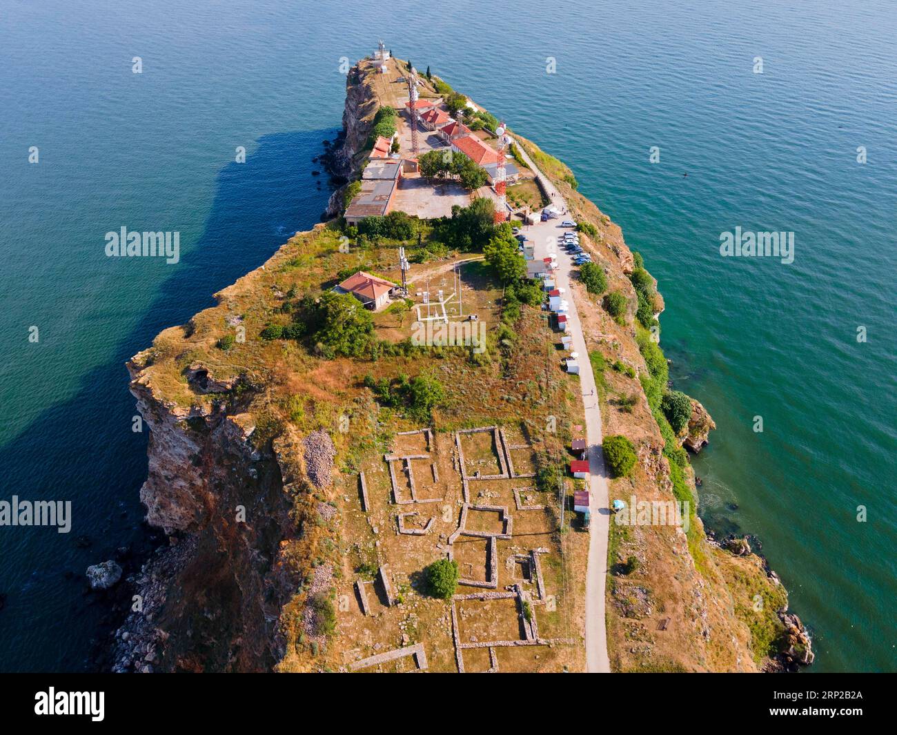 Aerial view, Cape Kaliakra, Dobruja, Black Sea, Bulgaria Stock Photo ...