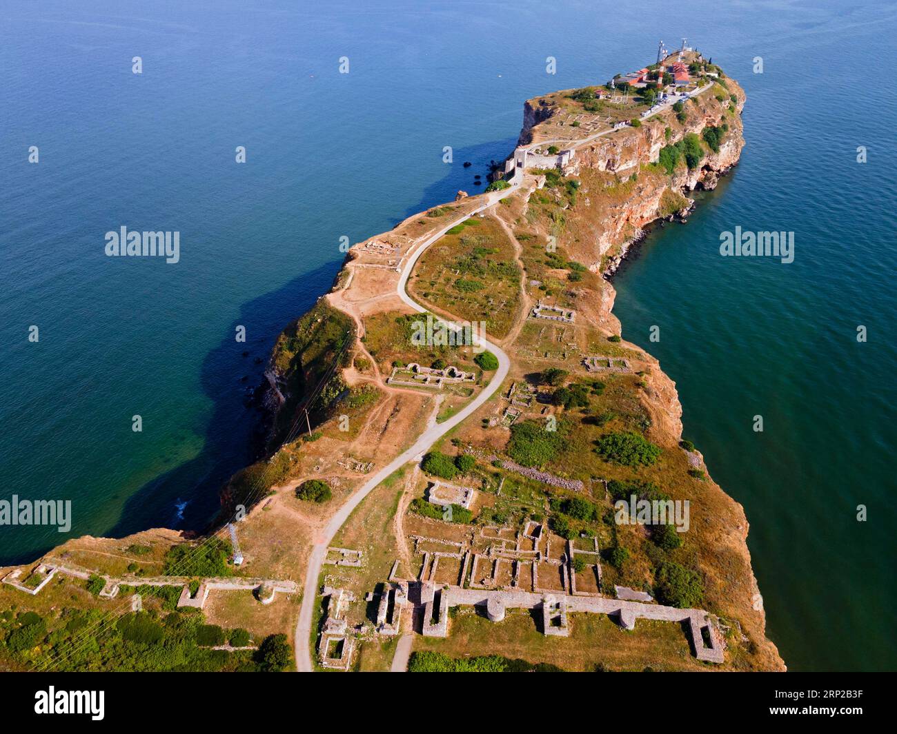 Aerial view, Cape Kaliakra, Dobruja, Black Sea, Bulgaria Stock Photo ...