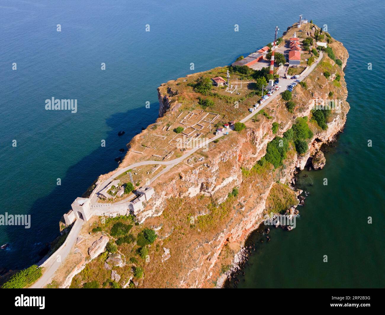 Aerial view, Cape Kaliakra, Dobruja, Black Sea, Bulgaria Stock Photo ...