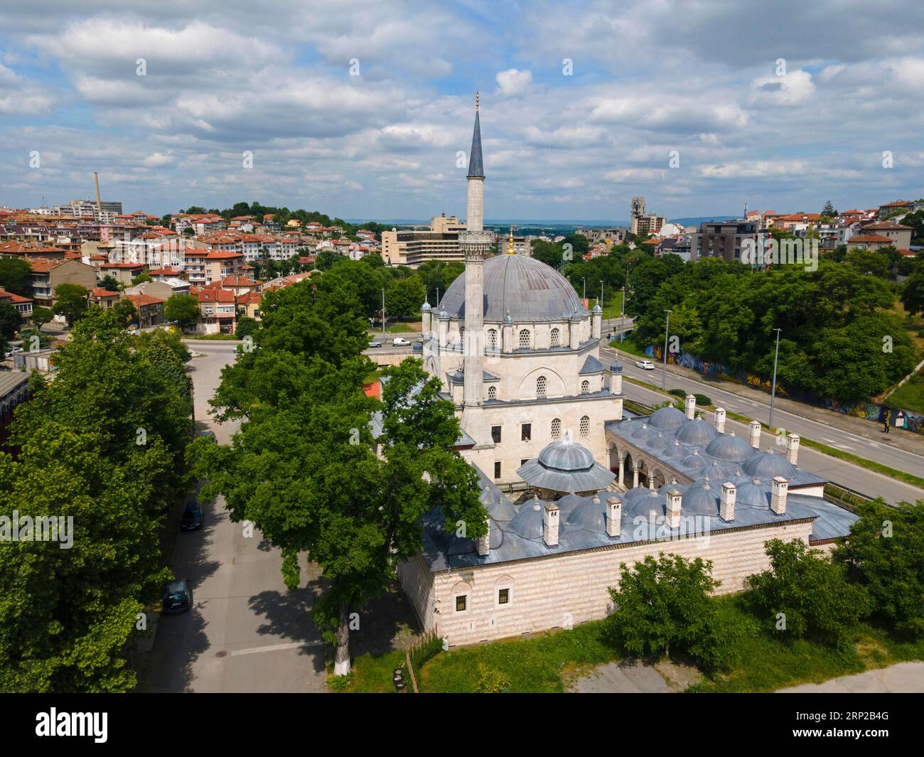 Aerial view, Tombul Mosque, Sherif Halil Pasha Mosque, Serif Halil Pasa ...